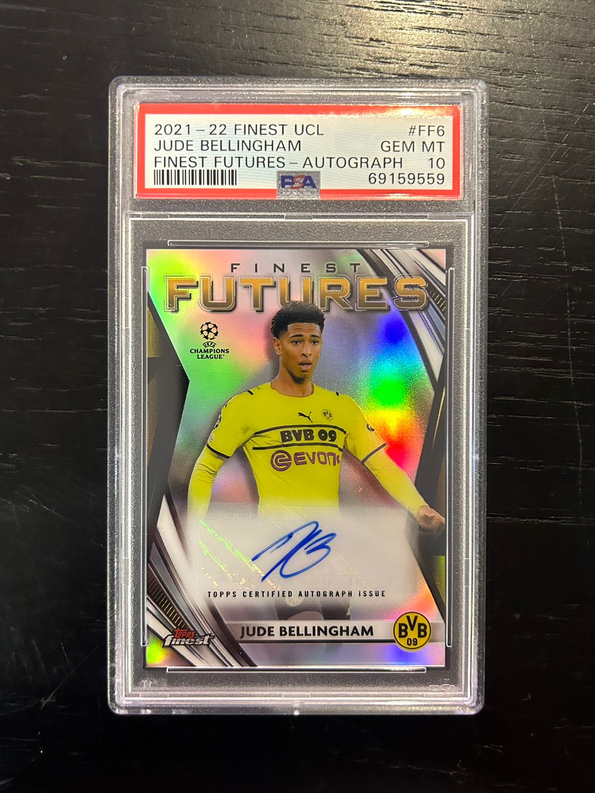 CARTA Jude Bellingham 2021 22 Topps Finest UEFA Finest Future 200 PSA